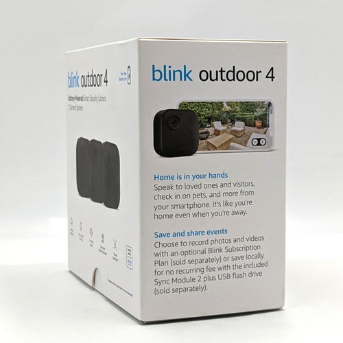 Blink Outdoor 4 1080p WiFi Outdoor Battery Powered Security Camera (3 ...