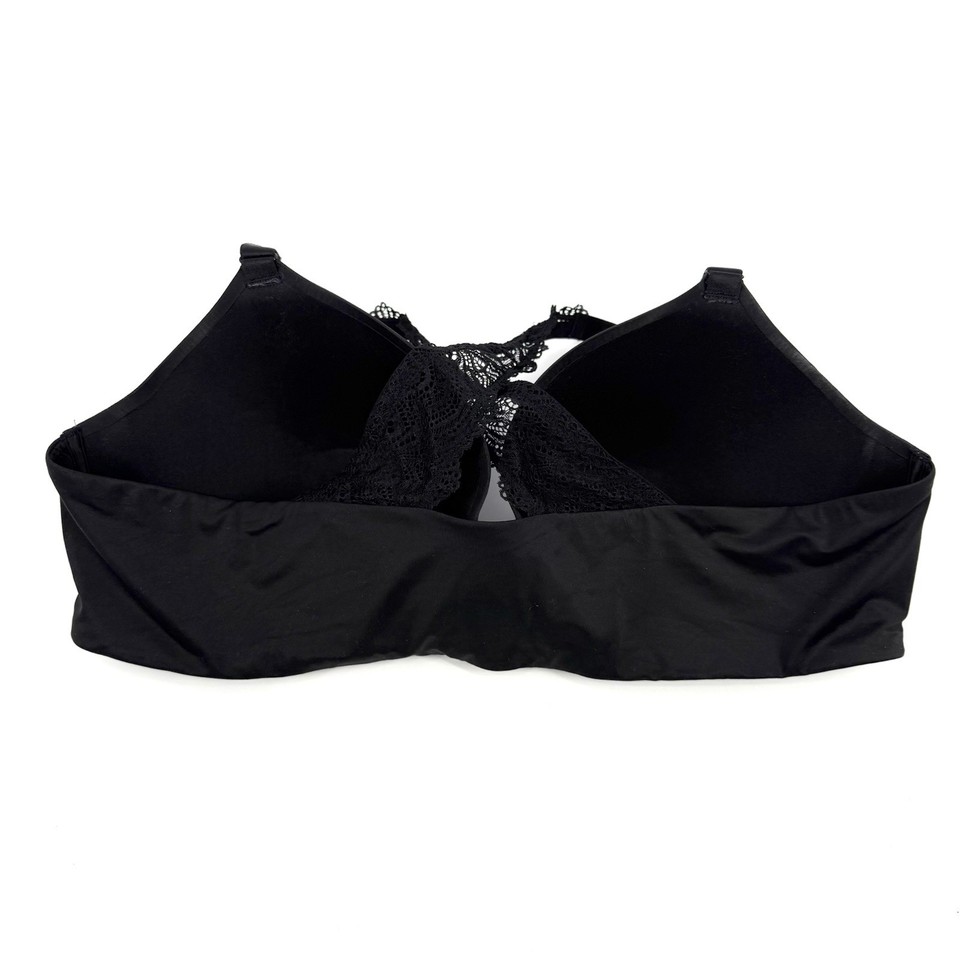 Soma Enbliss Bra Womens Size 42C Black Luxe Front Close Lace Padded ...