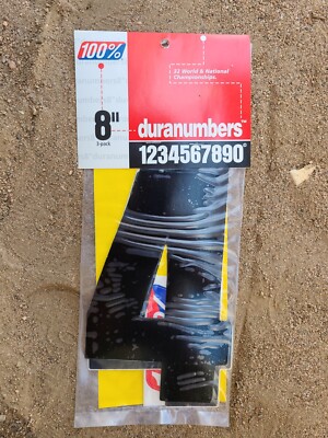 Black number 4 8" dirt bike quad atv number plate stickers | eBay