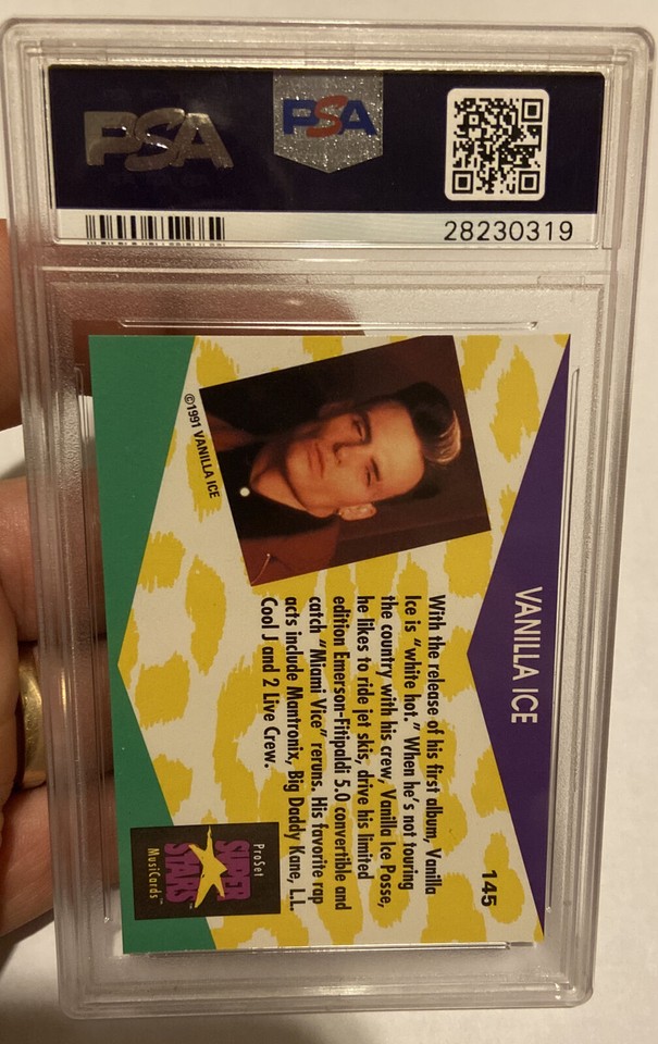 RARE 1991 PROSET Superstars #145 Vanilla Ice PSA 9 Musicards | eBay