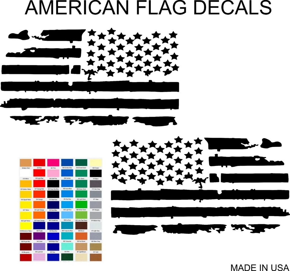 American Flag Vinyl Decal – Made in USA, Roof, Side, Hood Graphics for ...