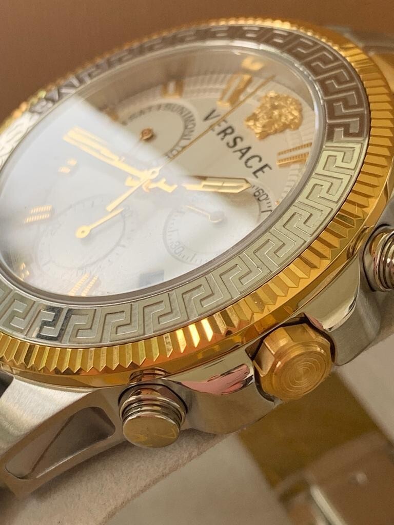 Versace Greca Action Chronograph Quartz Silver Dial Men Watch VE3J00522 ...
