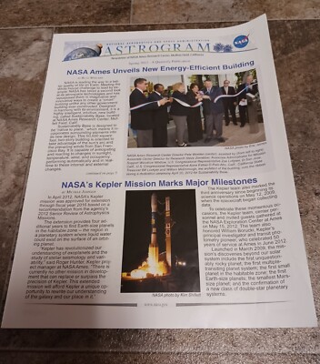 Rare Spring 2012 NASA Astrogram Ames Research Center Magazine ...