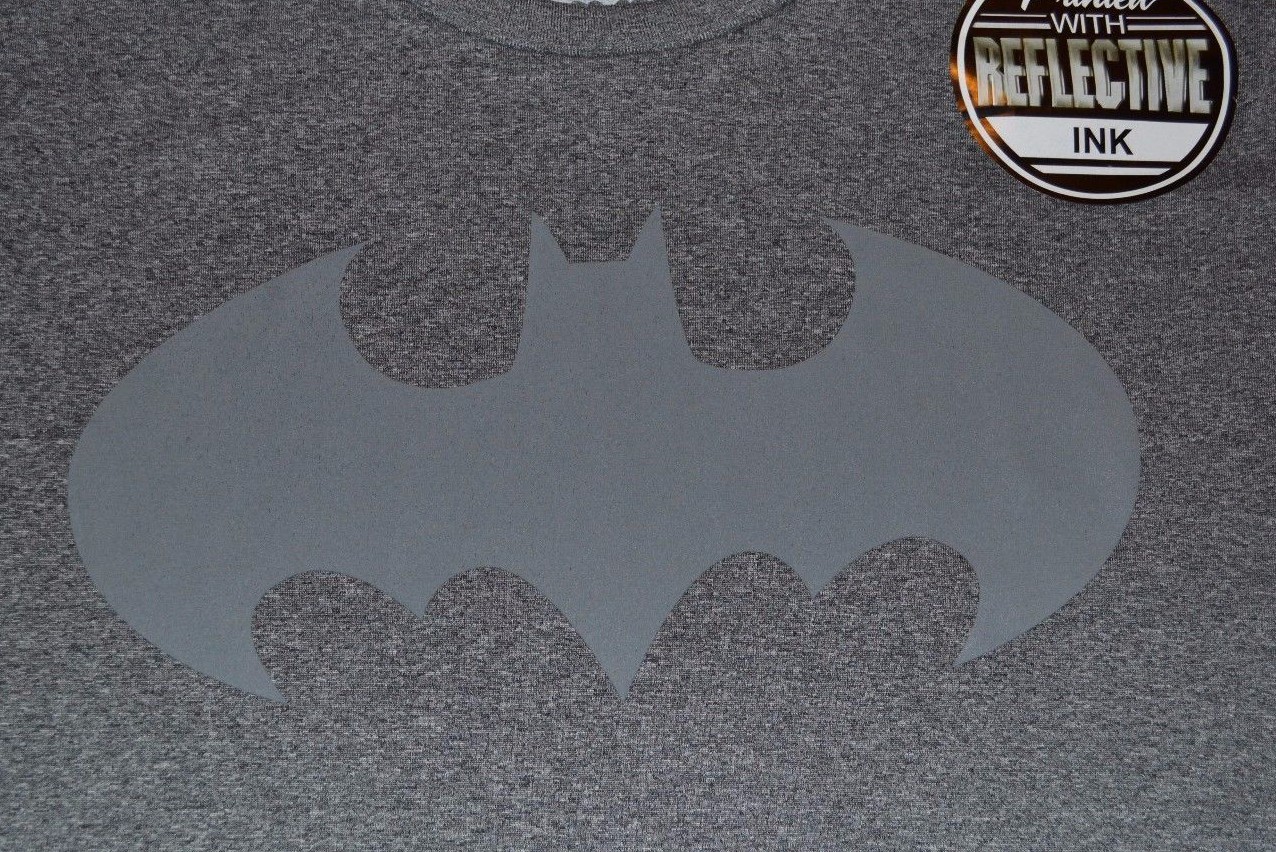 Batman Reflective Logo T-Shirt DC Comics Licensed Tee Athletic Running ...