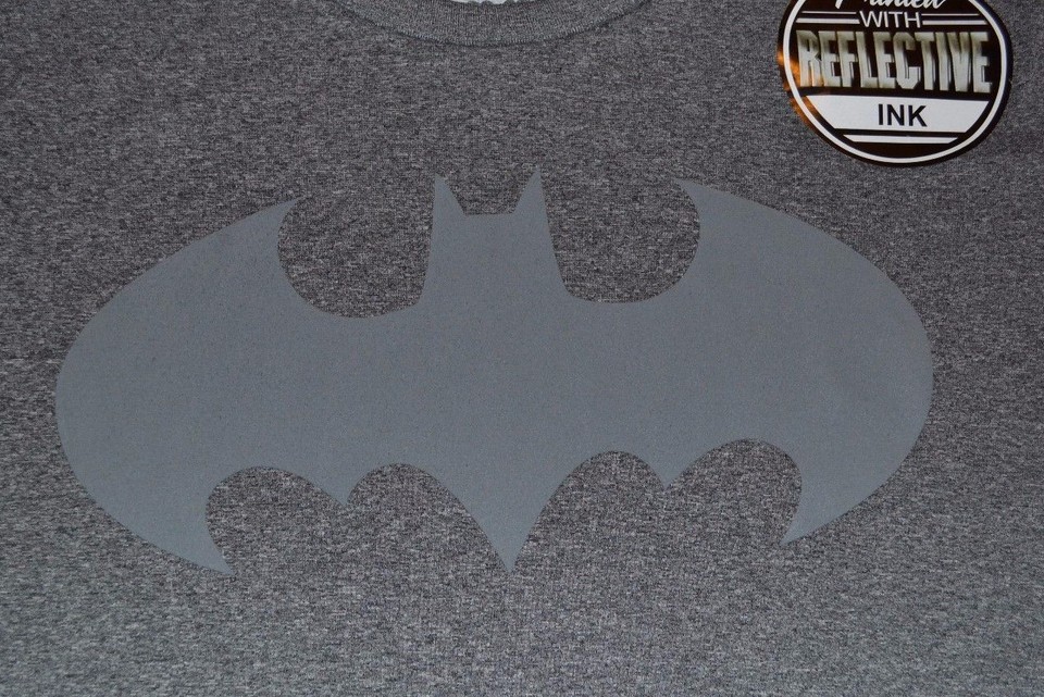 Batman Reflective Logo T-Shirt DC Comics Licensed Tee Athletic Running ...