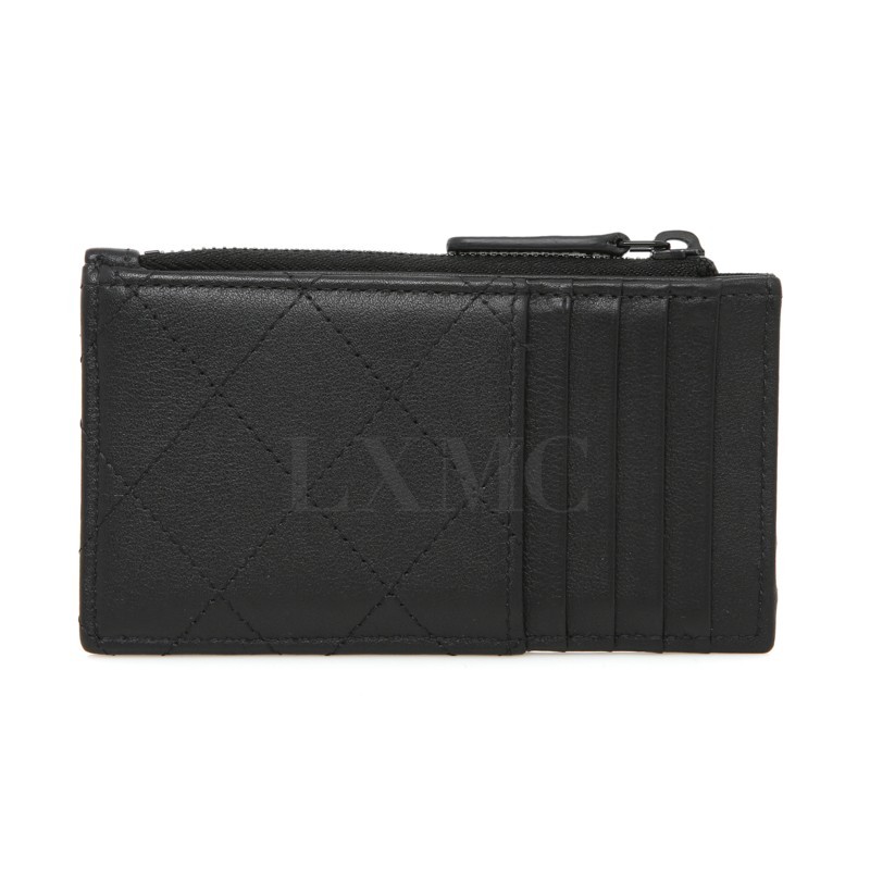 Chanel Black Quilted Mini Zip Card Holder with CC Logo AP3823 | eBay