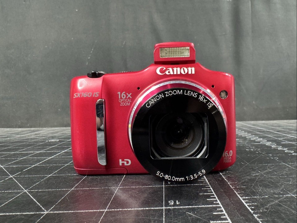 Canon PowerShot SX160 IS 16MP 16x Zoom Compact Digital Camera - Red | eBay