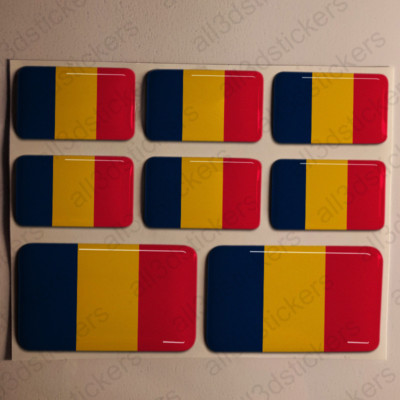 Sticker Chad Resin Domed Stickers Chad Flag 3D Vinyl Adhesive Decal Car ...