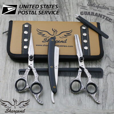 Professional Barber Hair Cutting Thinning Scissors Shears Set ...