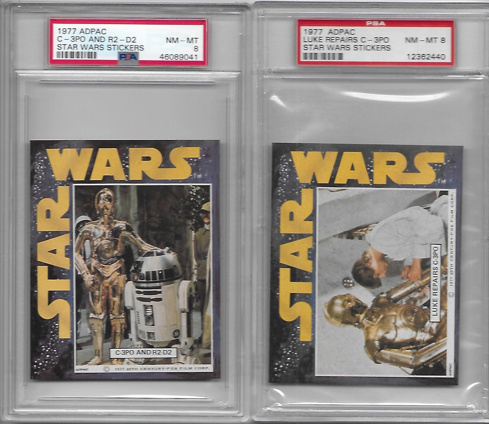 1977 Star Wars ADPAC General Mills Complete Set (16) PSA Graded; NM-MT ...