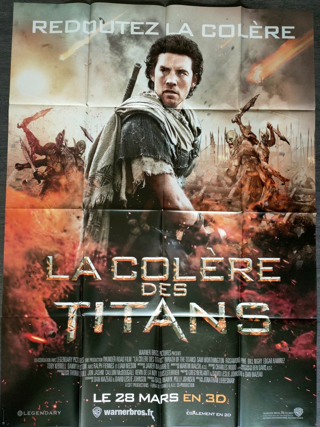 Affiche cinéma "La colère des titans" format 120x160 cm/Sam Worthington ...