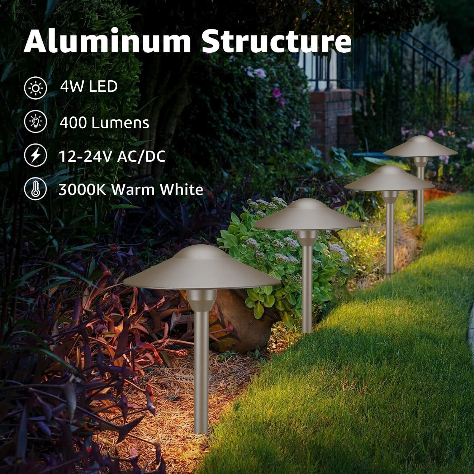 Lumina Lighting® 4W Landscape Pathway Light (8-Pack) Low Voltage LED ...