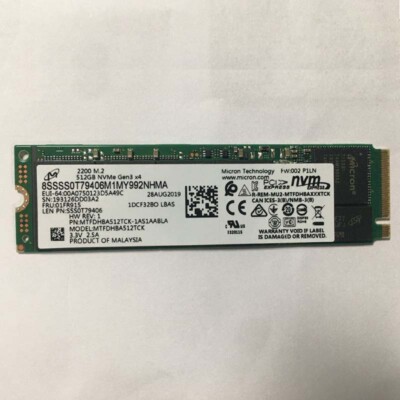 Micron 2200V SSD 512GB PCIe NVMe M.2 2280 Soild state Drive" | eBay UK