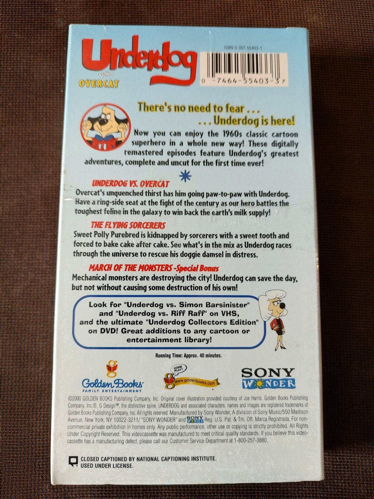 Underdog Vs. Overcat VHS Tape, 2000. BRAND NEW SEALED. 2 Episodes ...