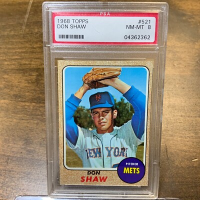 1968 Topps Don Shaw #521 *Mets* PSA 8 NM-MT | eBay
