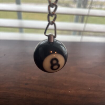 Billiard Ball Keychain Pool Table Snooker Lucky Black Number 8 Key Ring ...