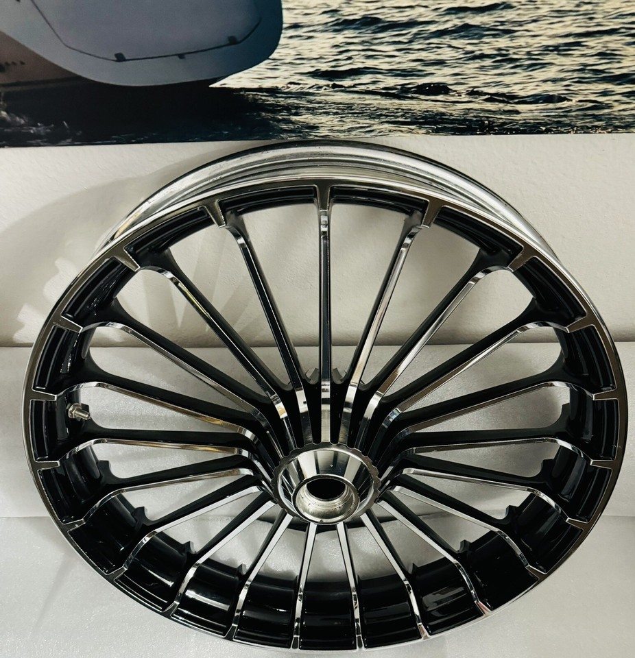 Harley CVO FRONT Turbine Wheel 2013 -24 Breakout Black & CHROME OEM Rim ...