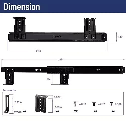 14 Keyboard Slide Heavy Duty Ball Bearing Slides Computer Tray Under ...