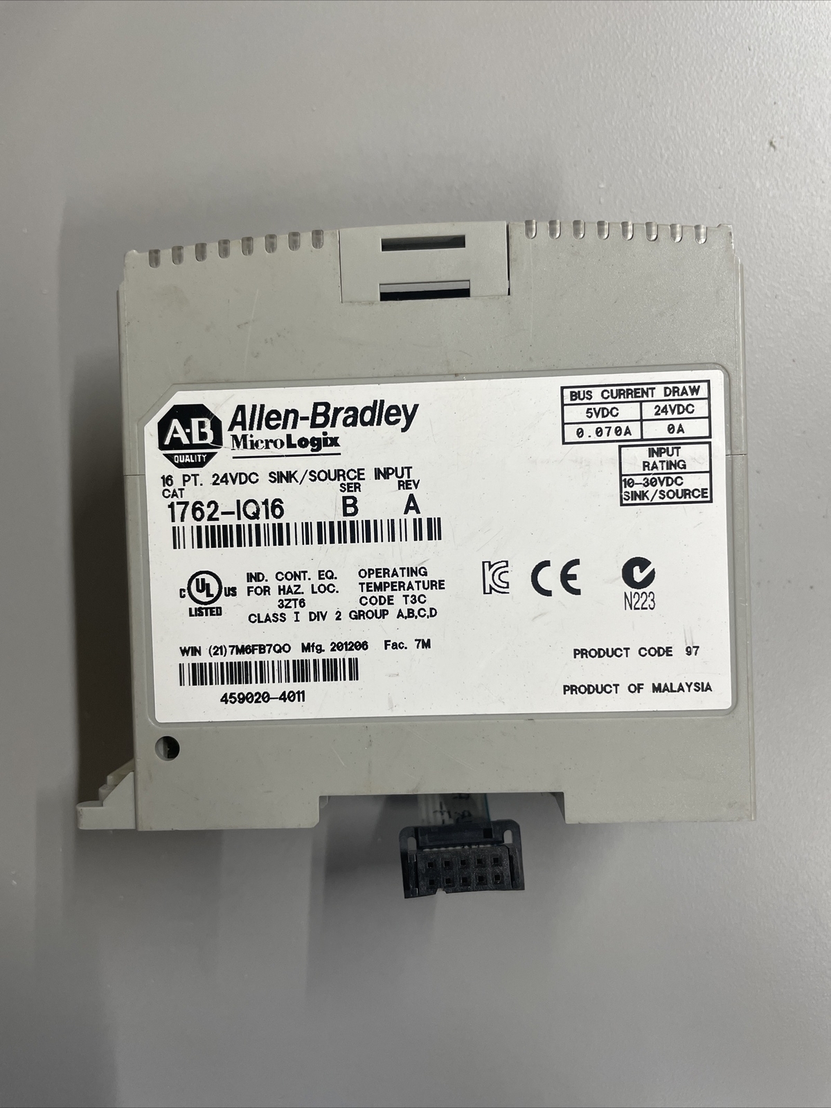 Allen-Bradley MicroLogix 1762-IQ16 DC Input Module | eBay
