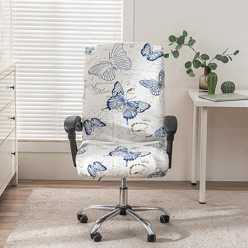 Printed Office Chair Cover Stretch Computer Rotate Seat Slipcover for ...