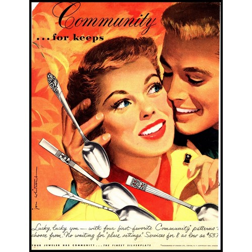 1951 Oneida Community Silver Spoon Spoons Vintage Print Ad Wedding Gift ...