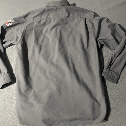 Bulwark FR Button Down Shirt Men's S Gray Long Sleeve CAT2 2112 IQ ...