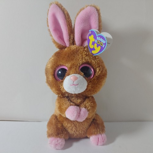 Ty Beanie Boos 6" - HOPSON the Brown Bunny Rabbit NEW With Mint PINK TY ...