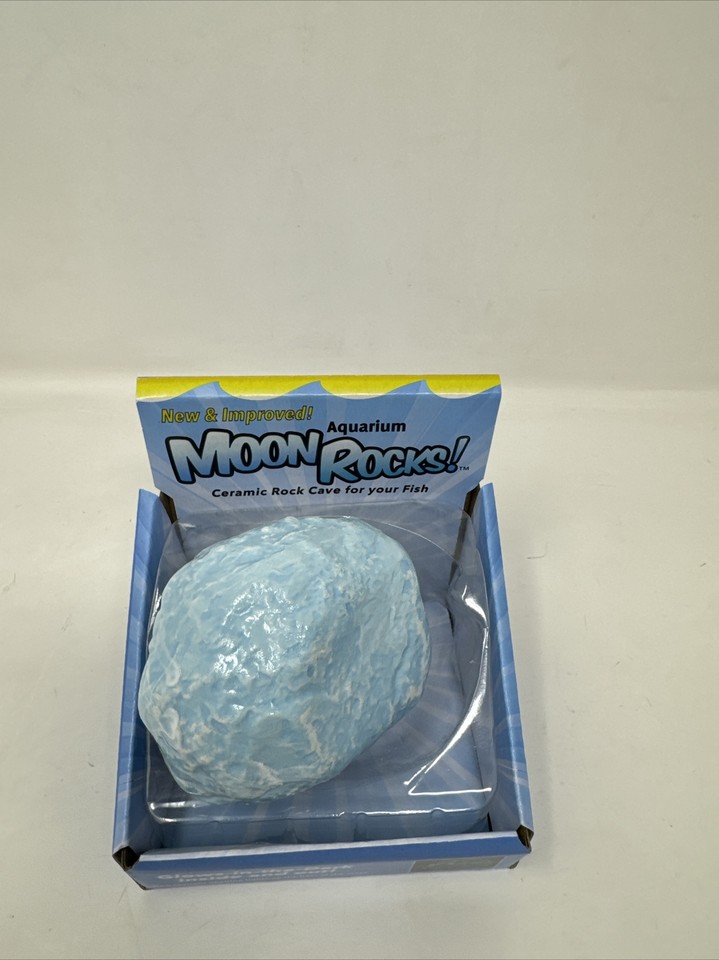 Aquarium Rock Cave Moon Rock Glow-in-the-Dark Ceramic Fish Cave Blue ...