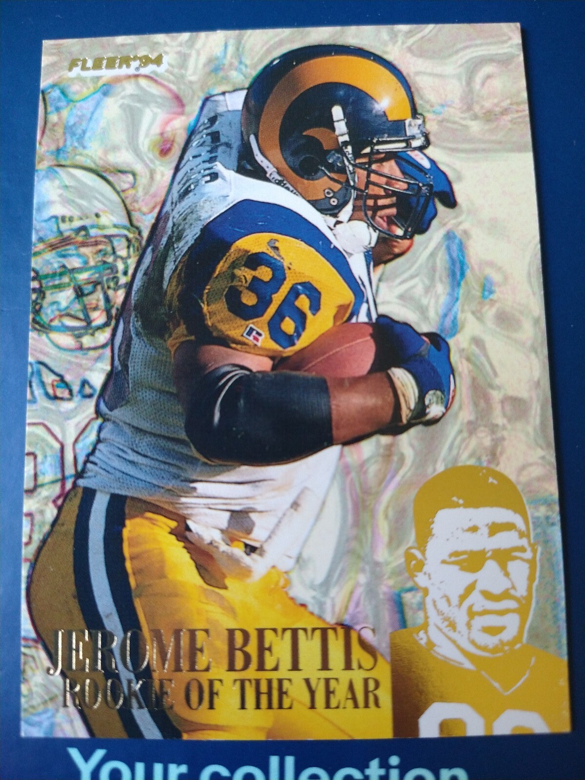 1994 Fleer Football Jerome Bettis Rookie of the Year #7 Los Angeles ...