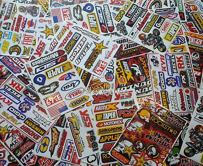 9 Mixed Sheets Random Stickers Motocross Car ATV Racing Dirt Bike ...