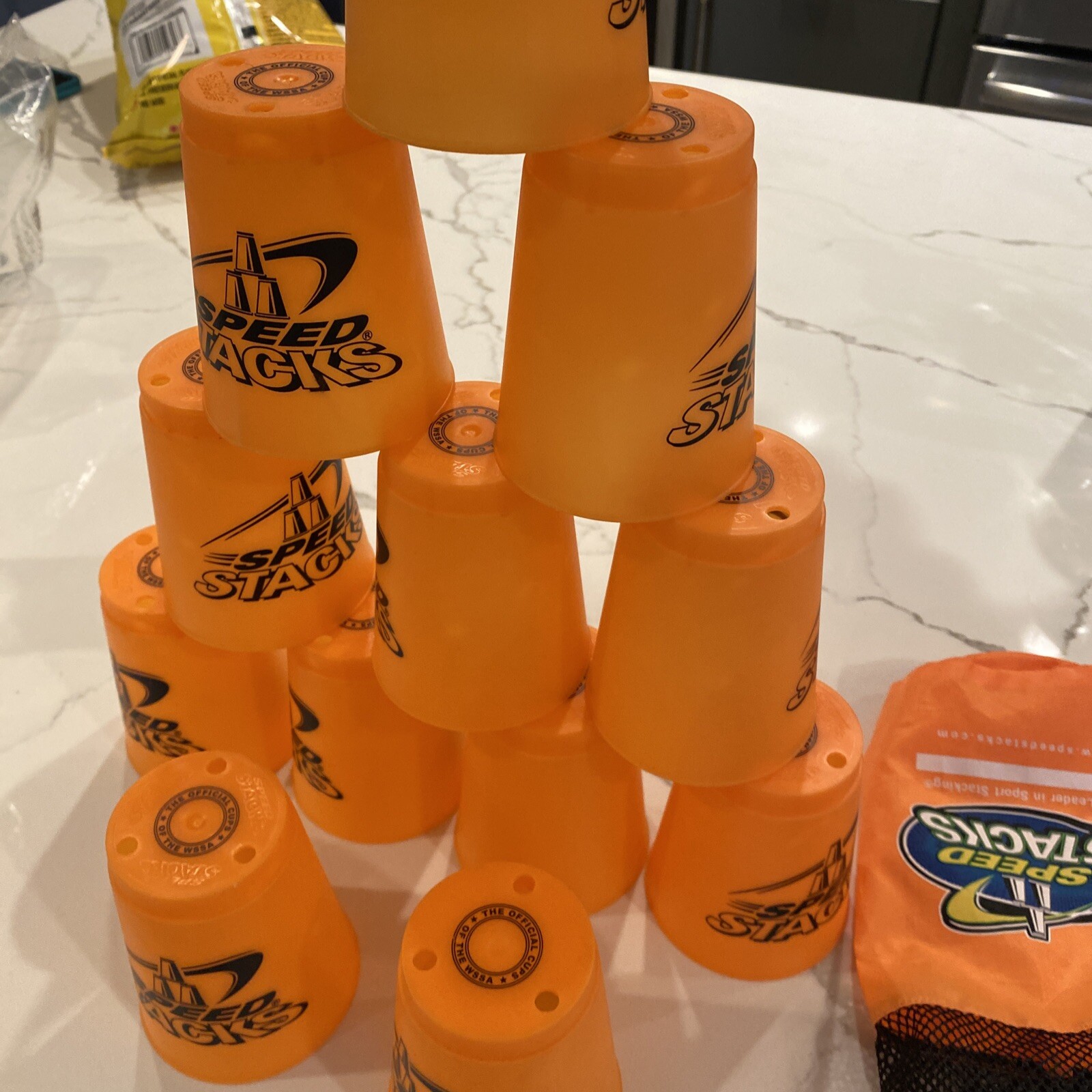 Speed Stacks Stacking Cups Orange WSSA Official Set of 12 Cups w/ Net ...