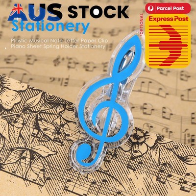 Plastic Musical Note Letter Paper Clip Piano Sheet Holder (Blue) | eBay