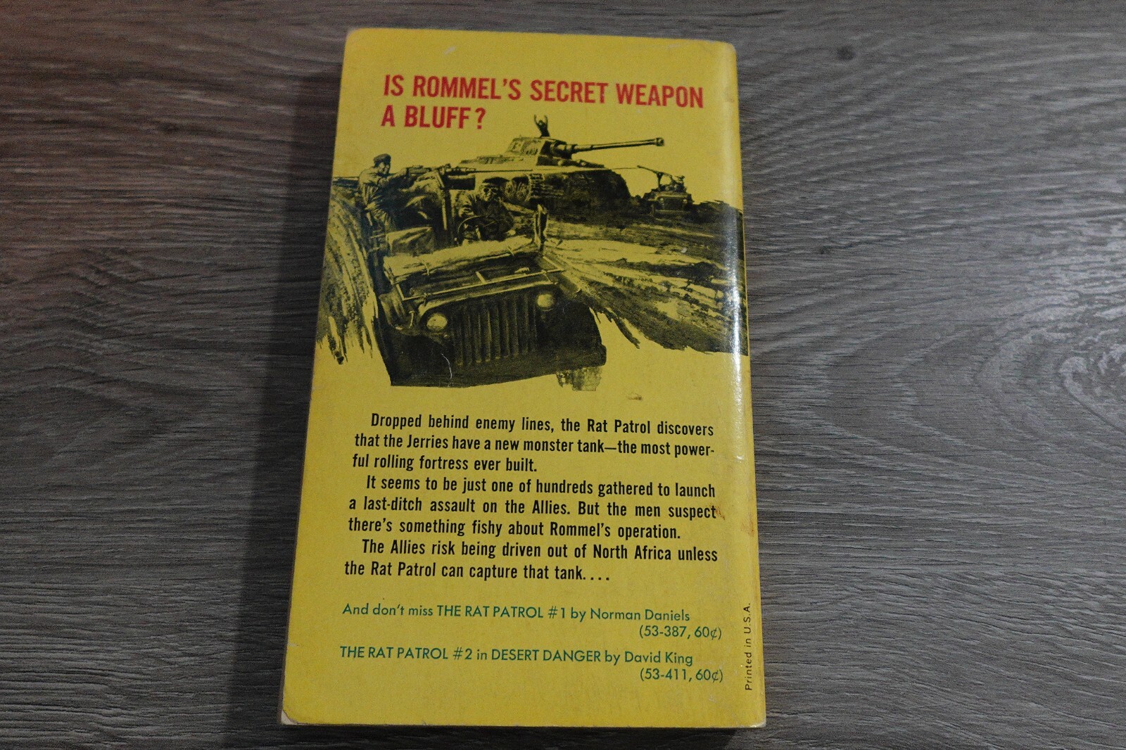 RAT PATROL #3 THE TROJAN TANK AFFAIR BY DAVID KING WW2 FICTION TV TIE ...