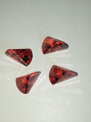 2x high quality Cubic Zirconia bead/pendant red fan/axe cut (w3080) | eBay