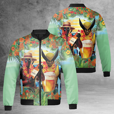 Deadpool And Wolverine Tropical Flower Deadpool 3 Fans Gift Jacket | eBay