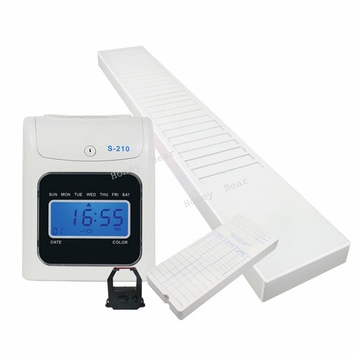 Electronic Employee Time Attendance Clock Recorder Time Cards Rack ...