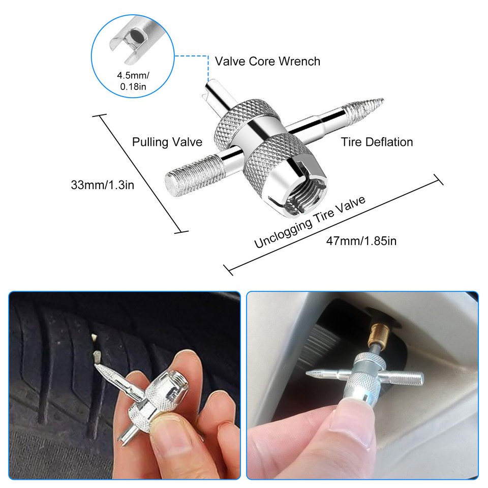 Tire Valve Stem Core Replacement Tool Kit TR413 Valve Core Remover ...