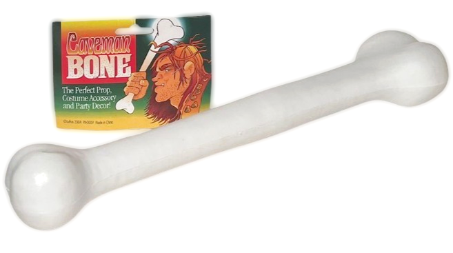 CAVEMAN BONE 16” White Plastic Costume Funny Club Prop Pebbles Bam ...