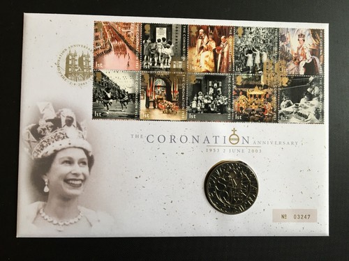 GB 2003 Coronation 50th Anniversary £5 Coin FDC London SW1 Special Pmk ...