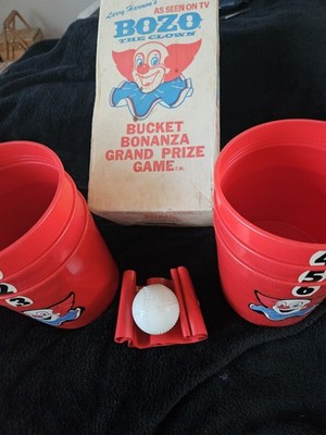 VINTAGE BOZO Bucket Bonanza Grand Prize Game (Box Buckets, Strap And ...