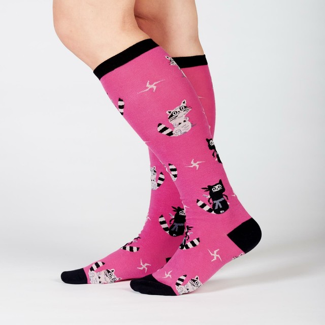 Sock It to Me Nocturnal Ninja Knee High Socks Derby Disc Golf Pink ...