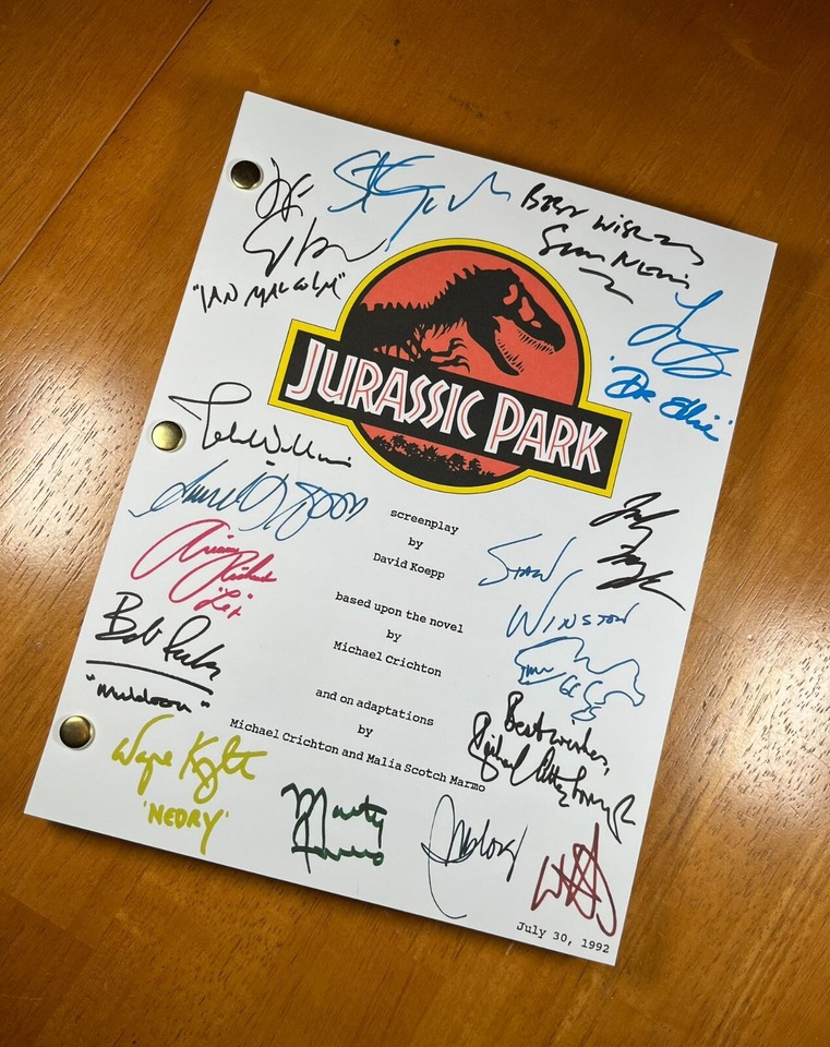 Jurassic Park Trilogy Scripts Signed- Autograph Reprints- 3 Scripts ...