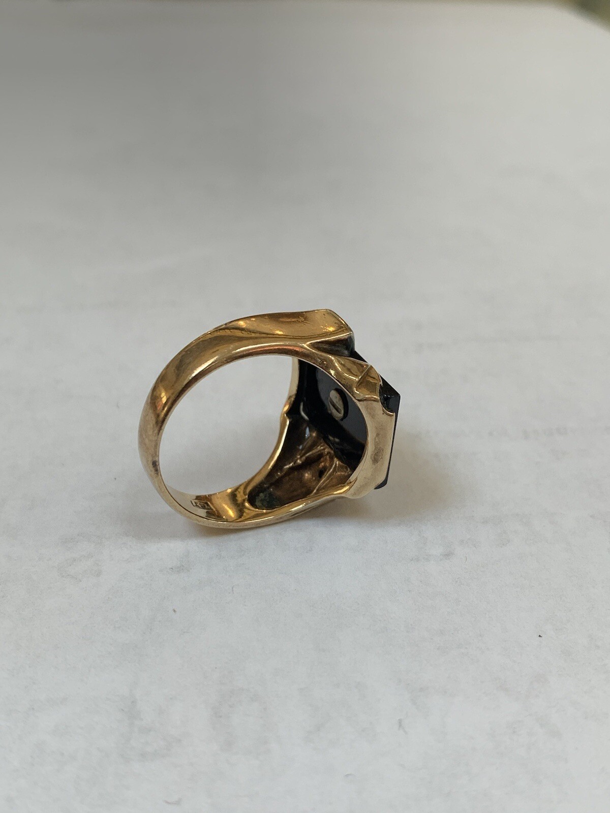 10k Yellow Gold BPOE Ring ELKS Ring , Vintage Black Onyx Ring With ...