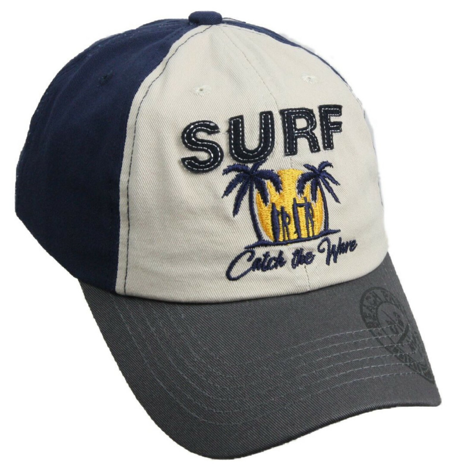 Baseball Cap SURF Sun Dad Hat Cotton Beach Catch The Wave Adjustable ...