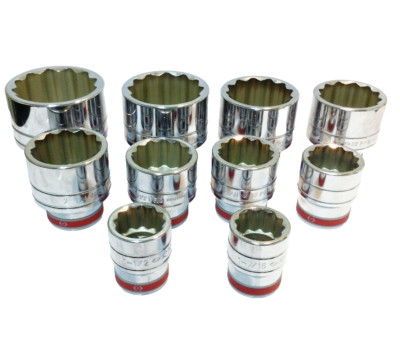 10PC KT PRO Industrial 1 inch Drive 12 Point Large Sizes Standard SAE ...