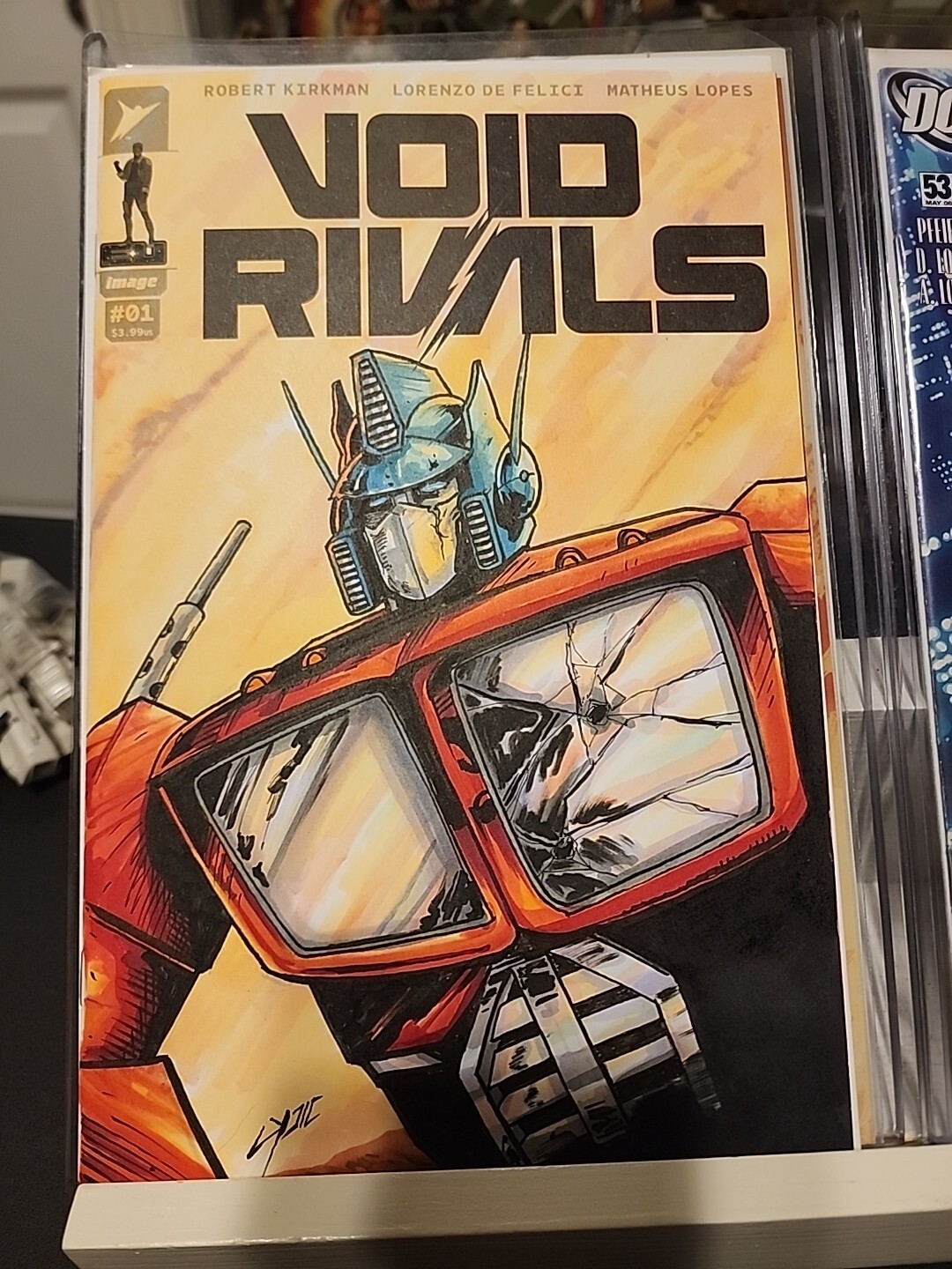Void Rivals#1 Blank Sketch Cover by STEVE Lydic OPTIMUS PRIME ORIGINAL ...
