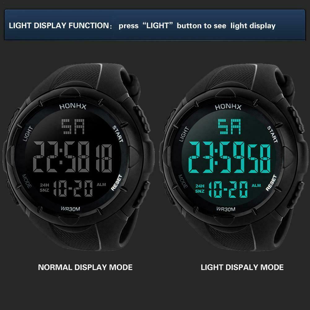 Mens Military Sports LED Large Face Digital Watch Screen Large Face | eBay