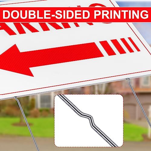 4 Pcs Event Parking Sign with Stake with Directional Arrows 12 x 16 ...