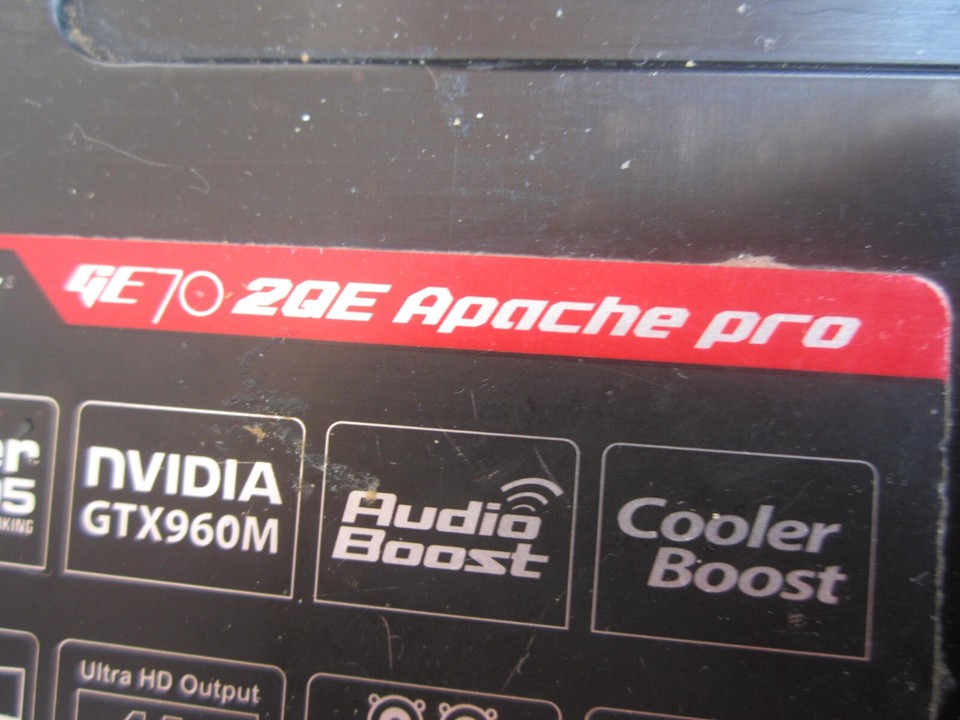 MSI GE70 2QE APACHE PRO MS-1759 Laptop 12GBRAM 1TBHD GOOD SCREEN NoCORD ...