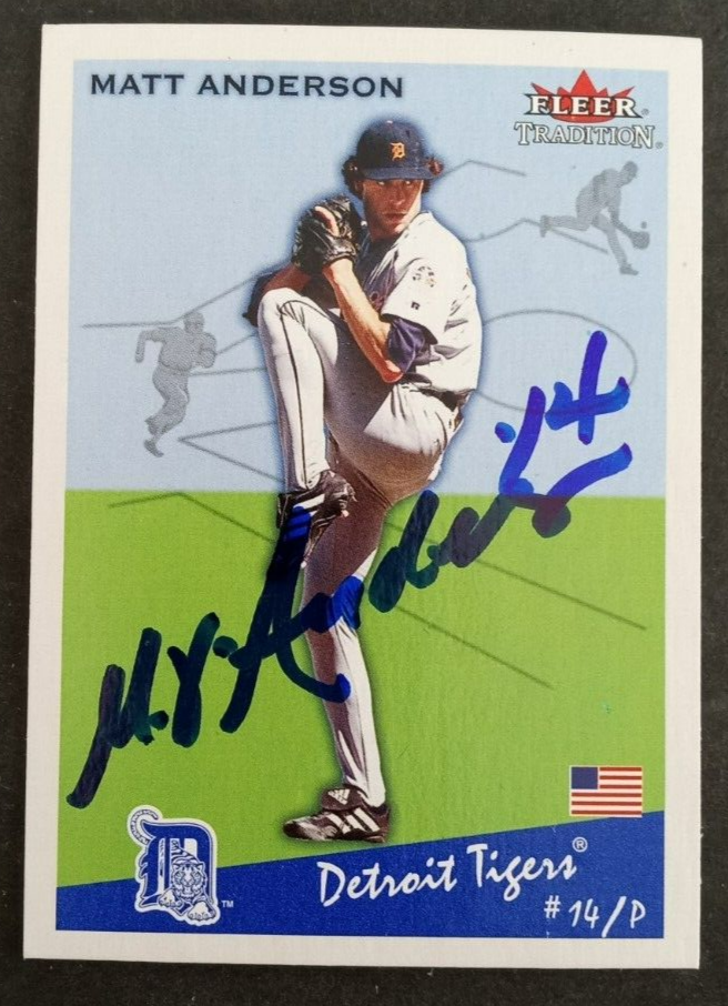 2002 Fleer SIGNED: Matt Anderson, TIGERS #200 | eBay